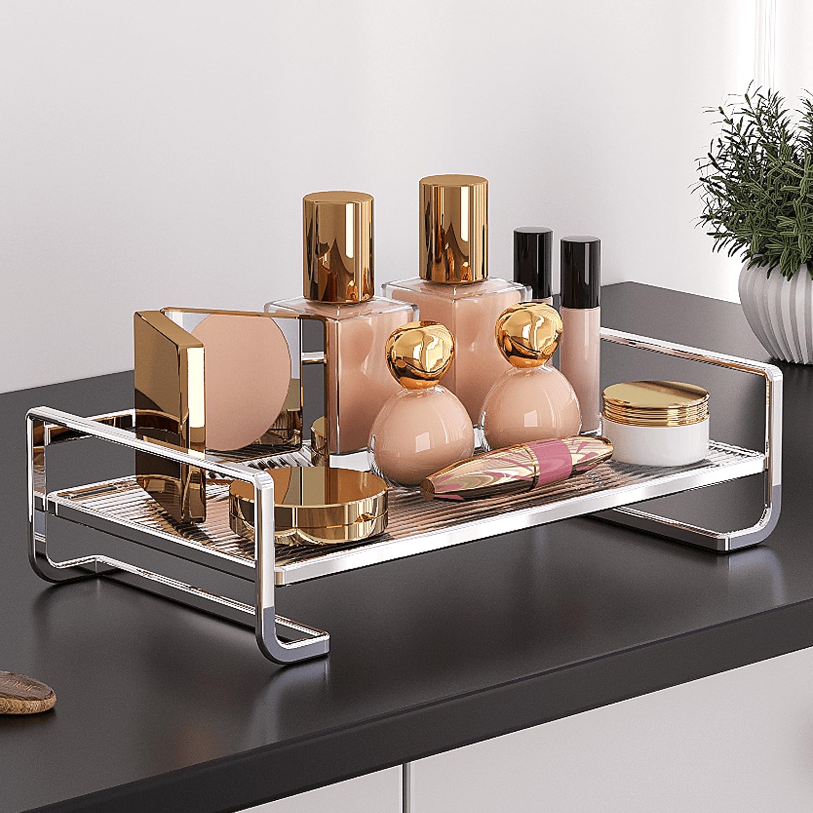 Silver Tray Bathroom Vanity Luxury Silver Round Mirrored Vanity Tray