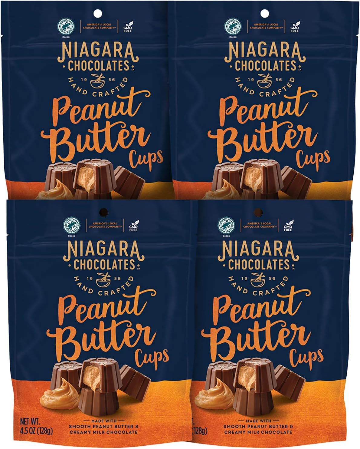 Amazon.com : Niagara Chocolates Milk Chocolate Peanut Butter Cups 4 ...