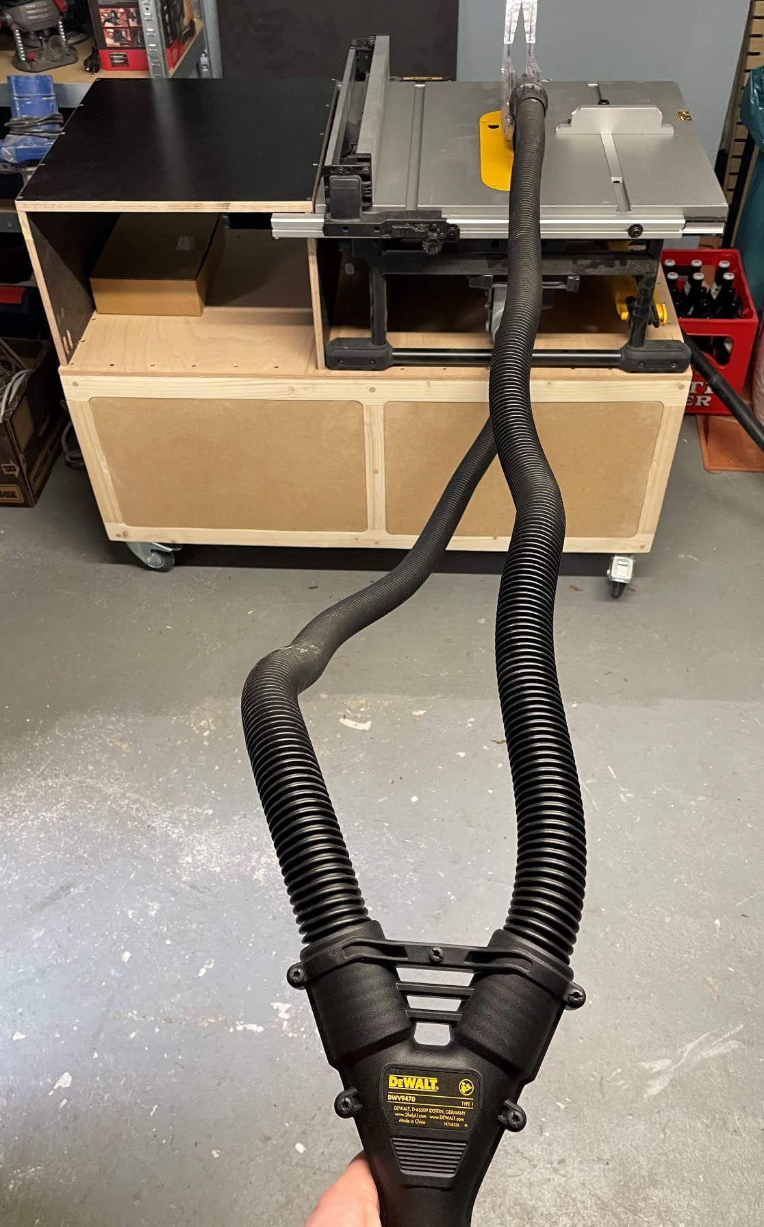 DEWALT AirLock Y-Adapter für Tischkreissägen, 2 Absaugpunkte