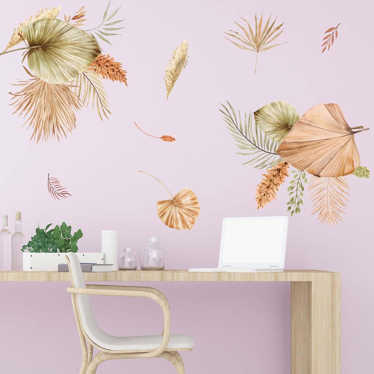 Amazon.com: Amimagen Boho Palm Leaves Wall Stickers - Large Tropical ...