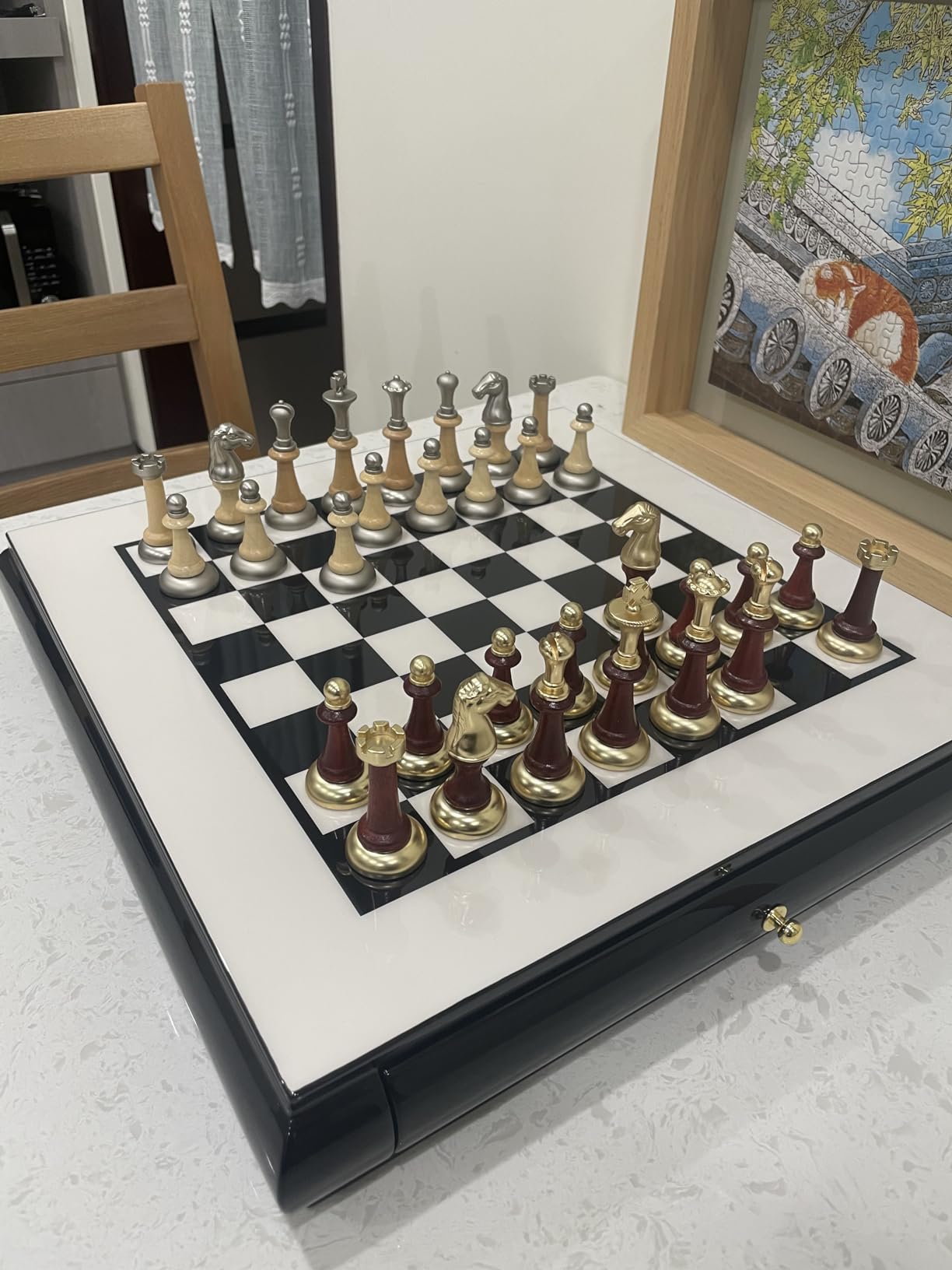 Amazon.com: AMEROUS 16 Inches Wooden Chess Set, Large Size Board with 2 ...