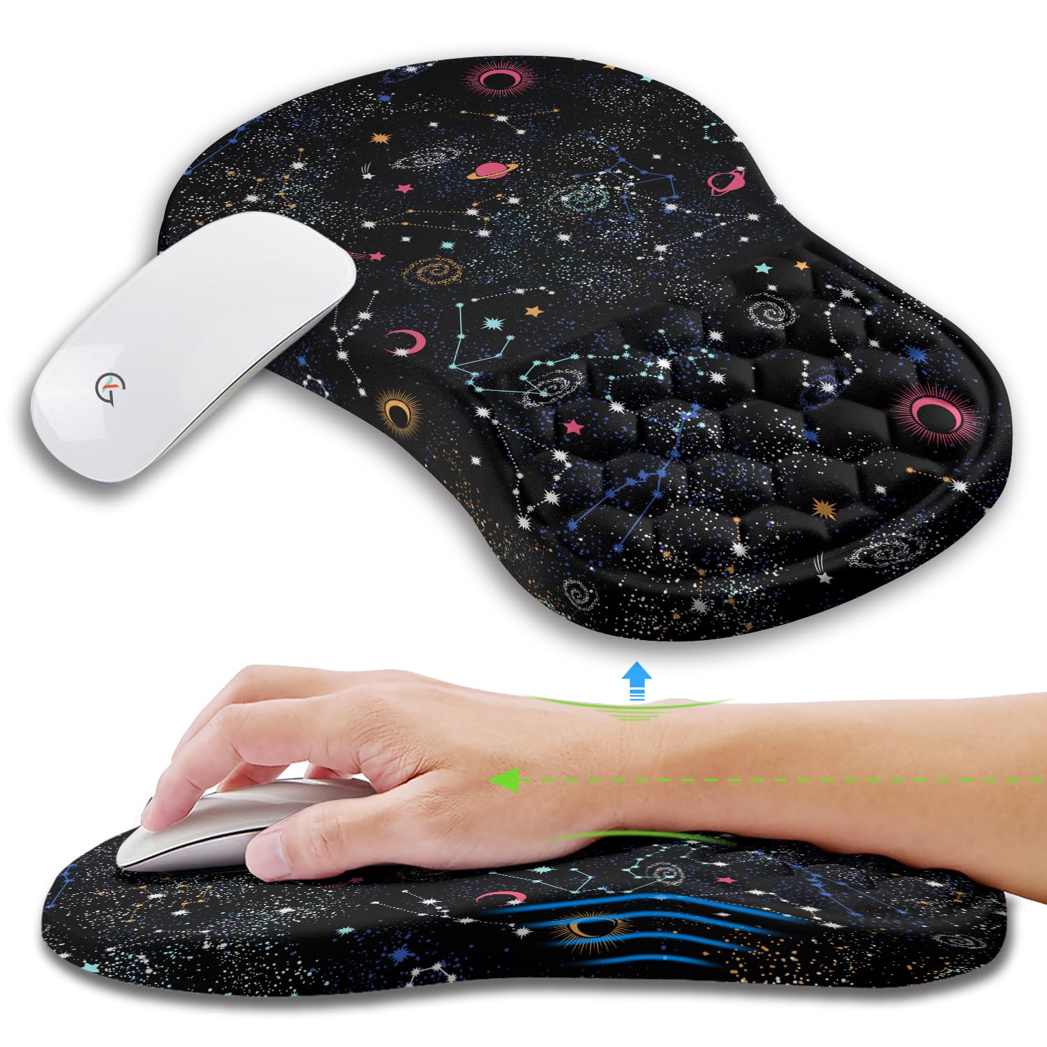 Amazon.com: KUOSGM Ergonomic Mouse Pad Wrist Support with Memory Foam ...