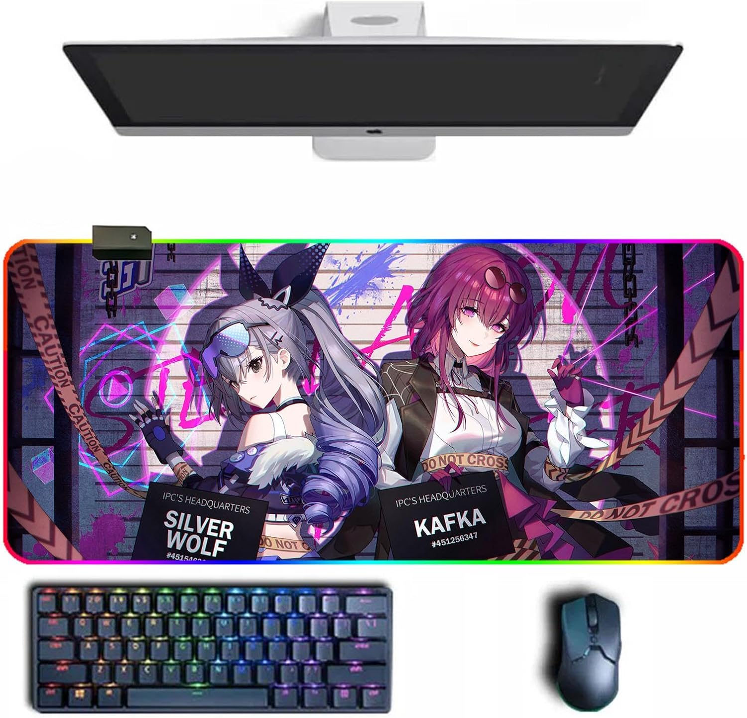 Amazon.com: Anime Mouse pad Honkai: Star Rail Anime RGB Mouse Pad with ...