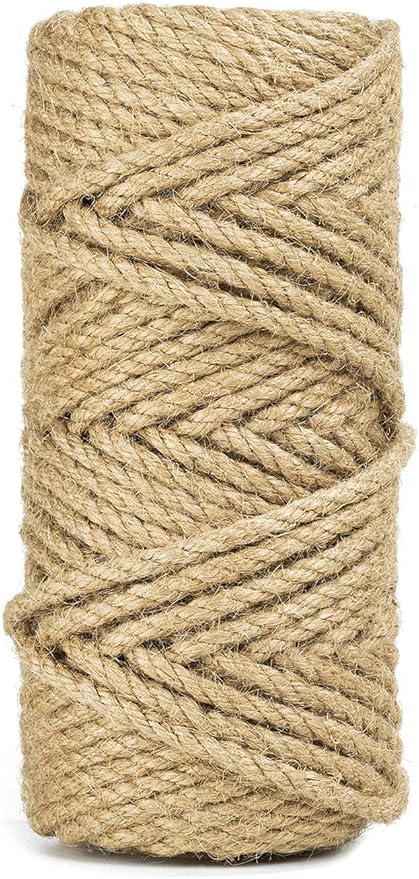 100 Feet 5mm Jute Twine, Heavy Duty Jute Rope, Natural Hemp Rope for ...