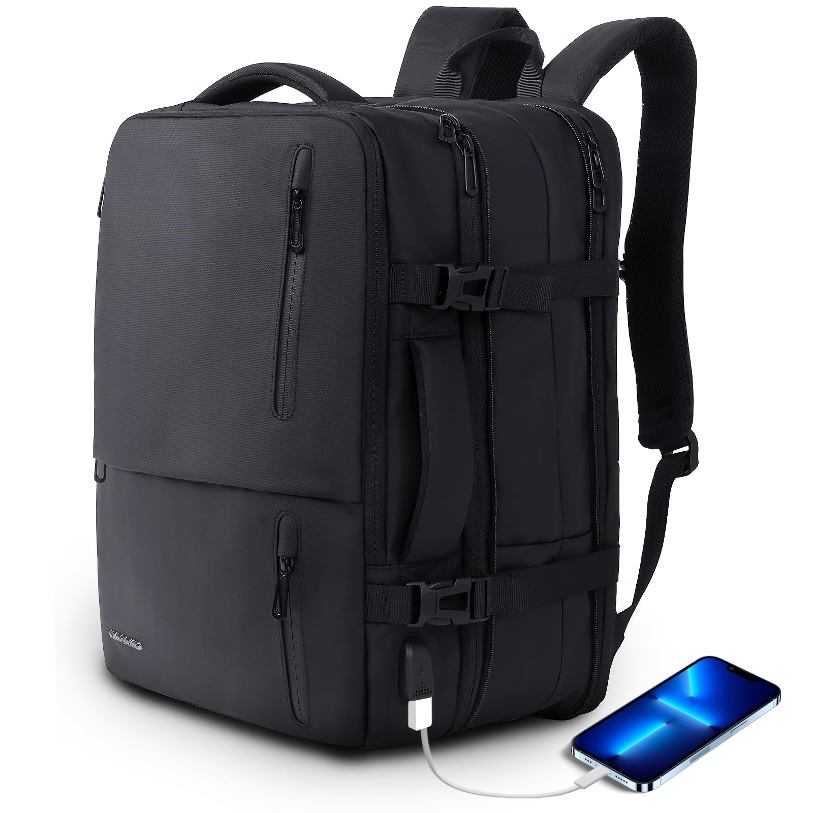 KINGSLONG Laptop Backpack Expandable 28L-46L Carry On Travel Backpack ...