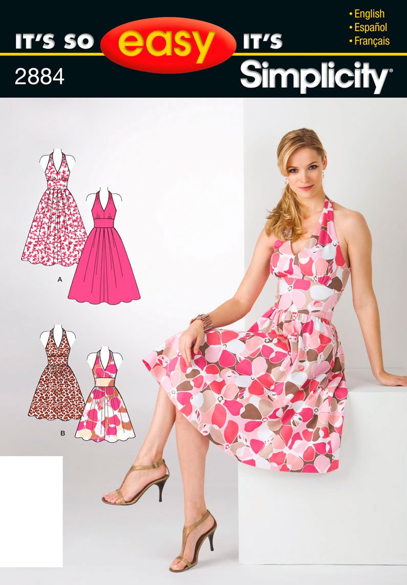 Amazon.com: Simplicity Sewing Pattern 2884 It's So Easy Misses Dresses ...