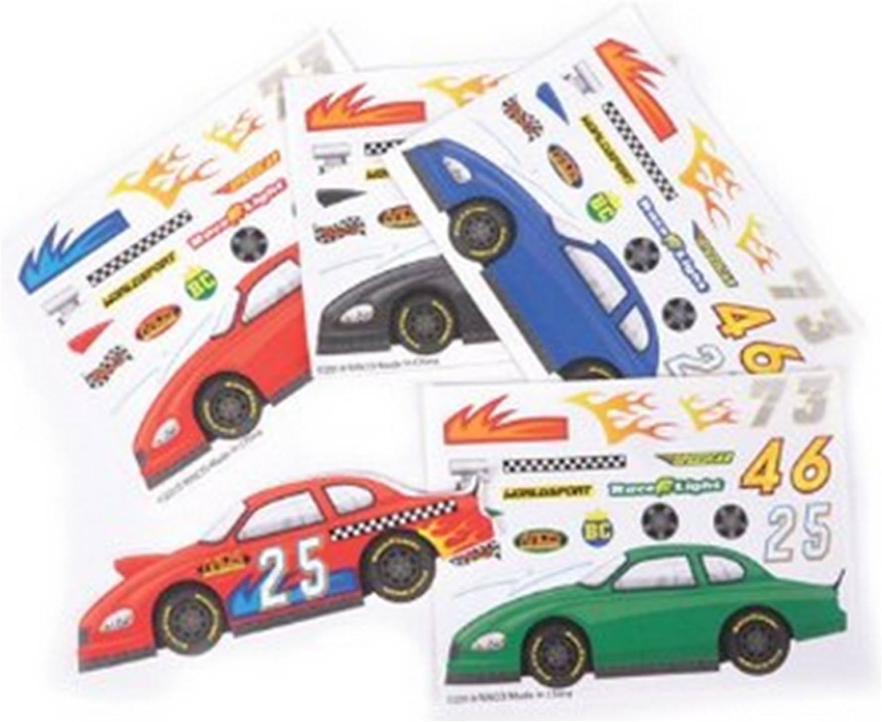 Amazon.com: 24 Race Car Stickers - Toddler Stickers for Goodie Bags ...