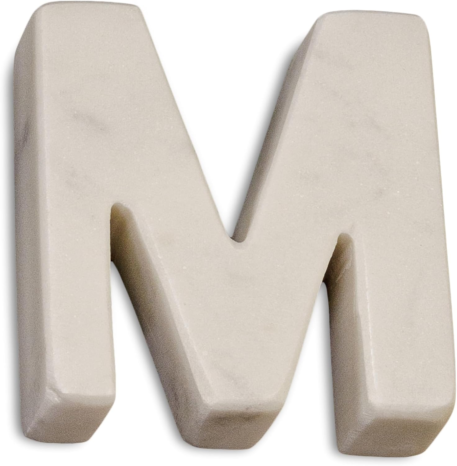 Amazon.com: India Handicrafts 70067 Classic White Letter M 3 inch ...