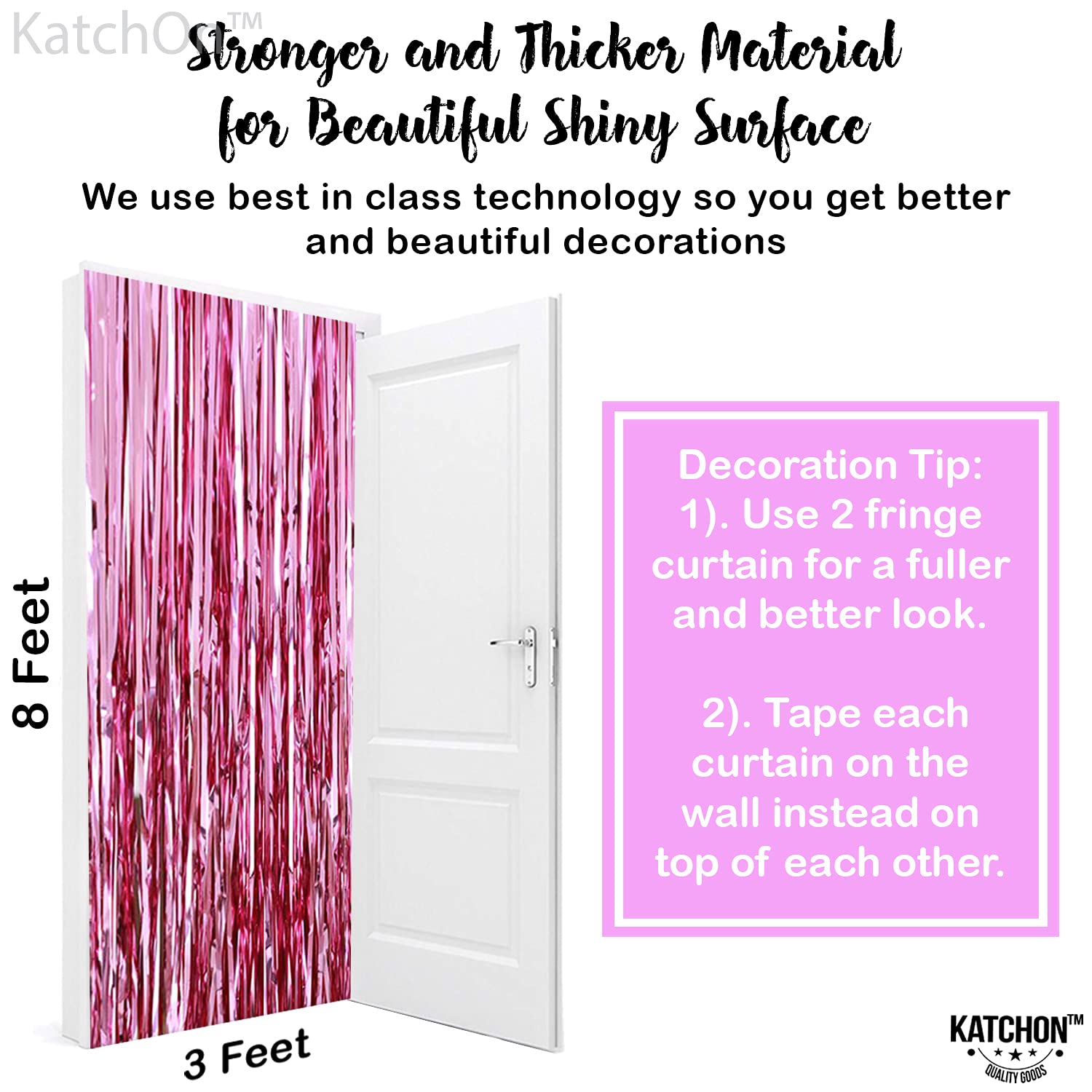 XtraLarge Pink Fringe Backdrop for Pink Party Decorations - 6.4x8 Feet ...