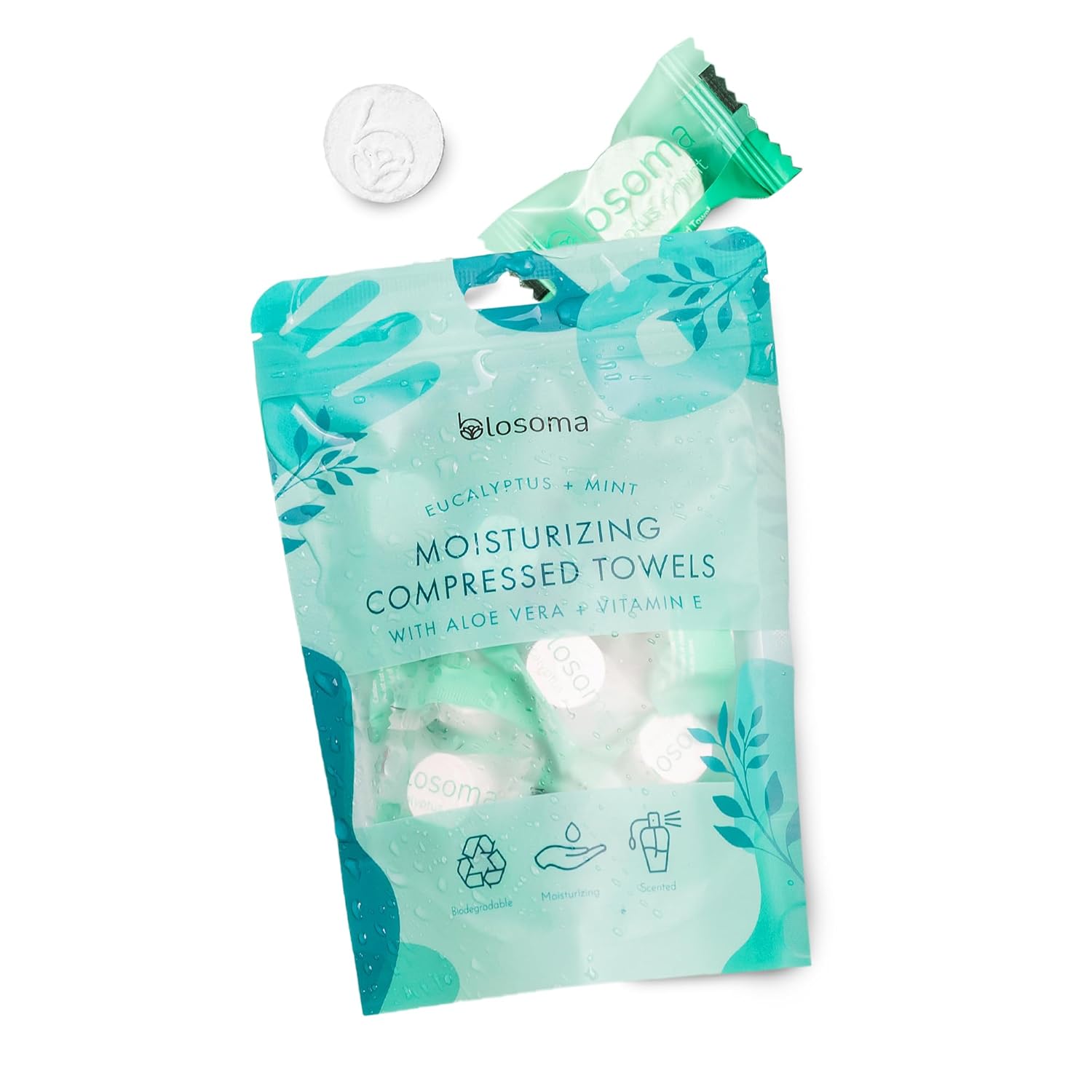 Amazon.com: Blosoma Eucalyptus and Mint Compressed Towel Tablets ...
