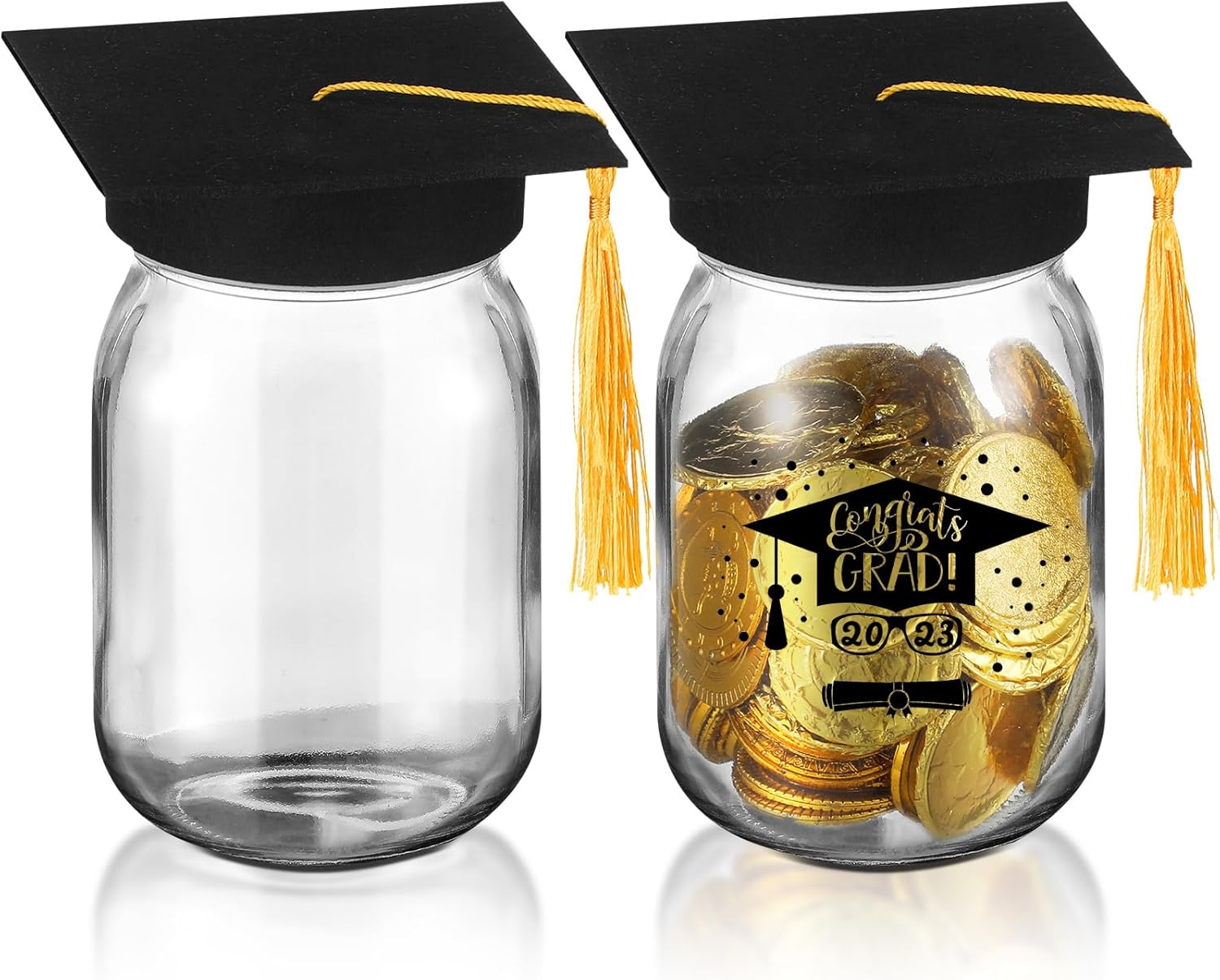Amazon.com: Hoolerry 2 Pack DIY Graduation Mason Jar Party Gifts ...
