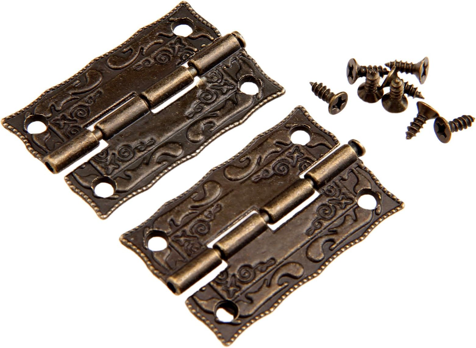 Antique Bronze Decorative Hinges Pattern Carved Design Butt Folding ...
