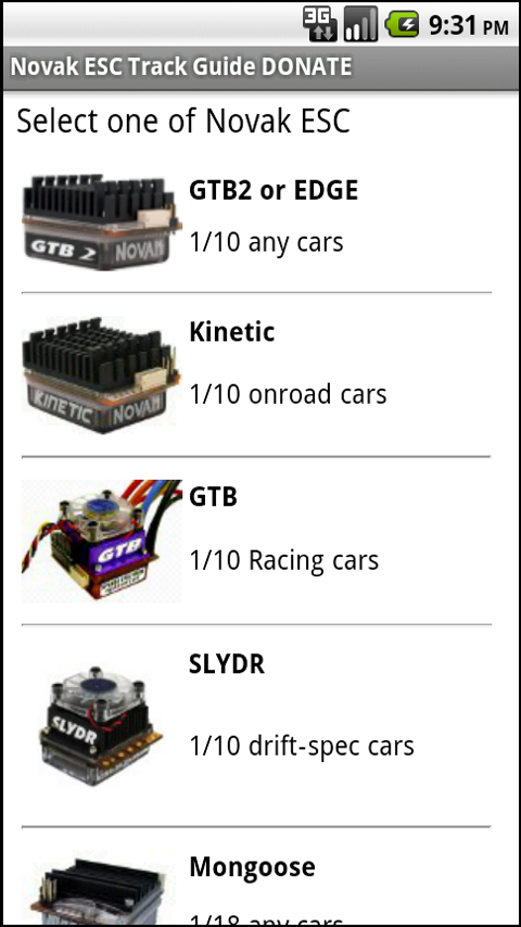 Novak ESC Track Guide Donate - App on the Amazon Appstore