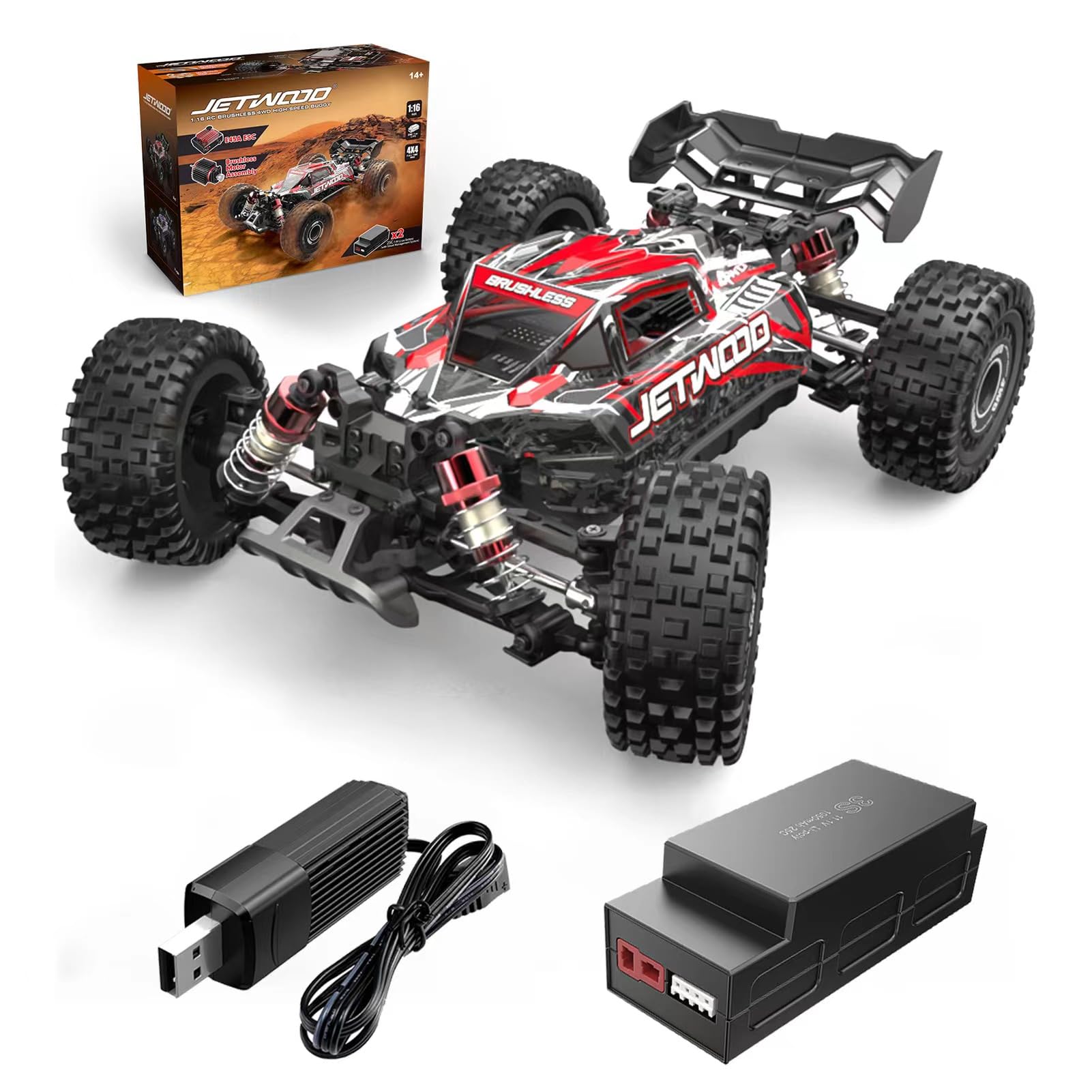 Amazon.com: Jetwood Remote Control Car 1:16 Scale with 3S 11.1V LiPo ...
