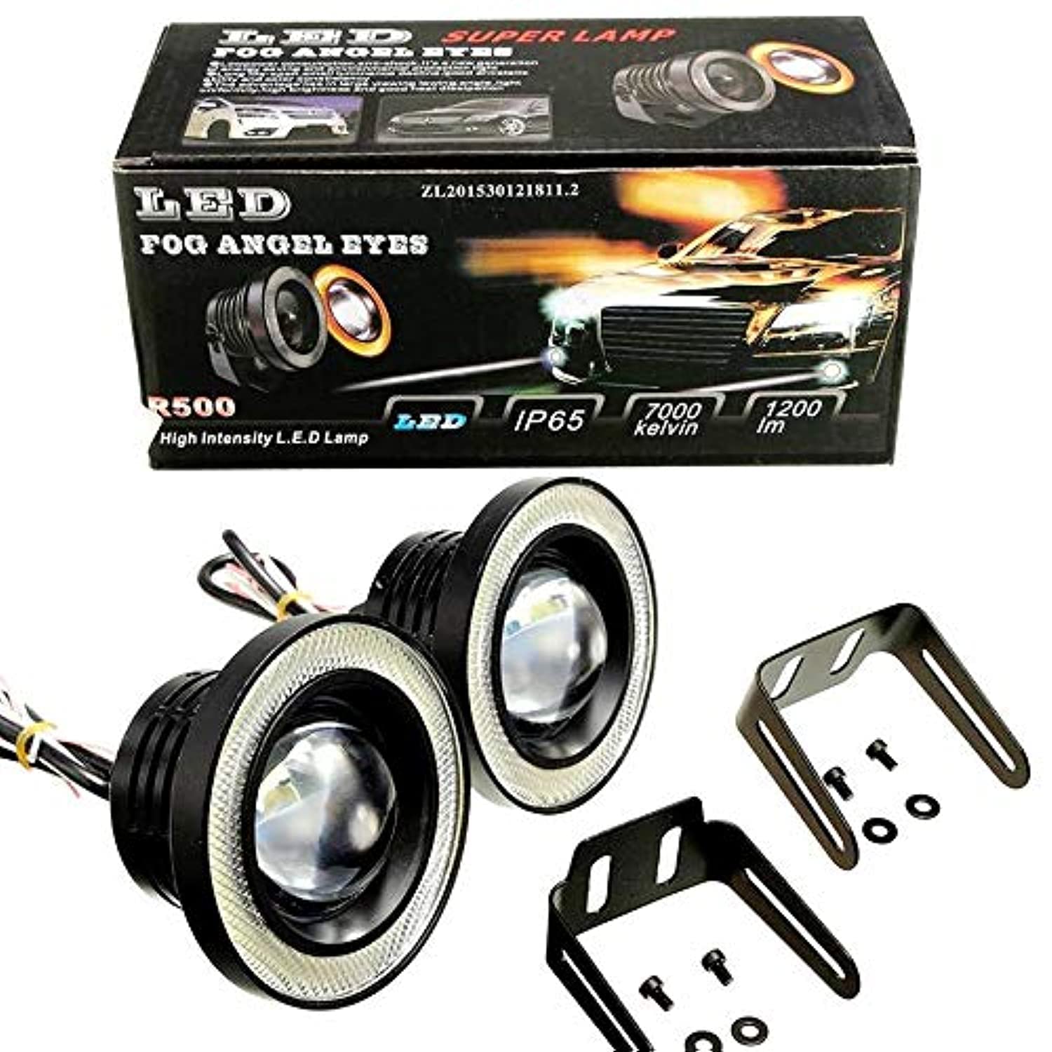 Universal White Led Fog Angel Eyes Lamp 89mm Diameter | Desertcart Sri ...