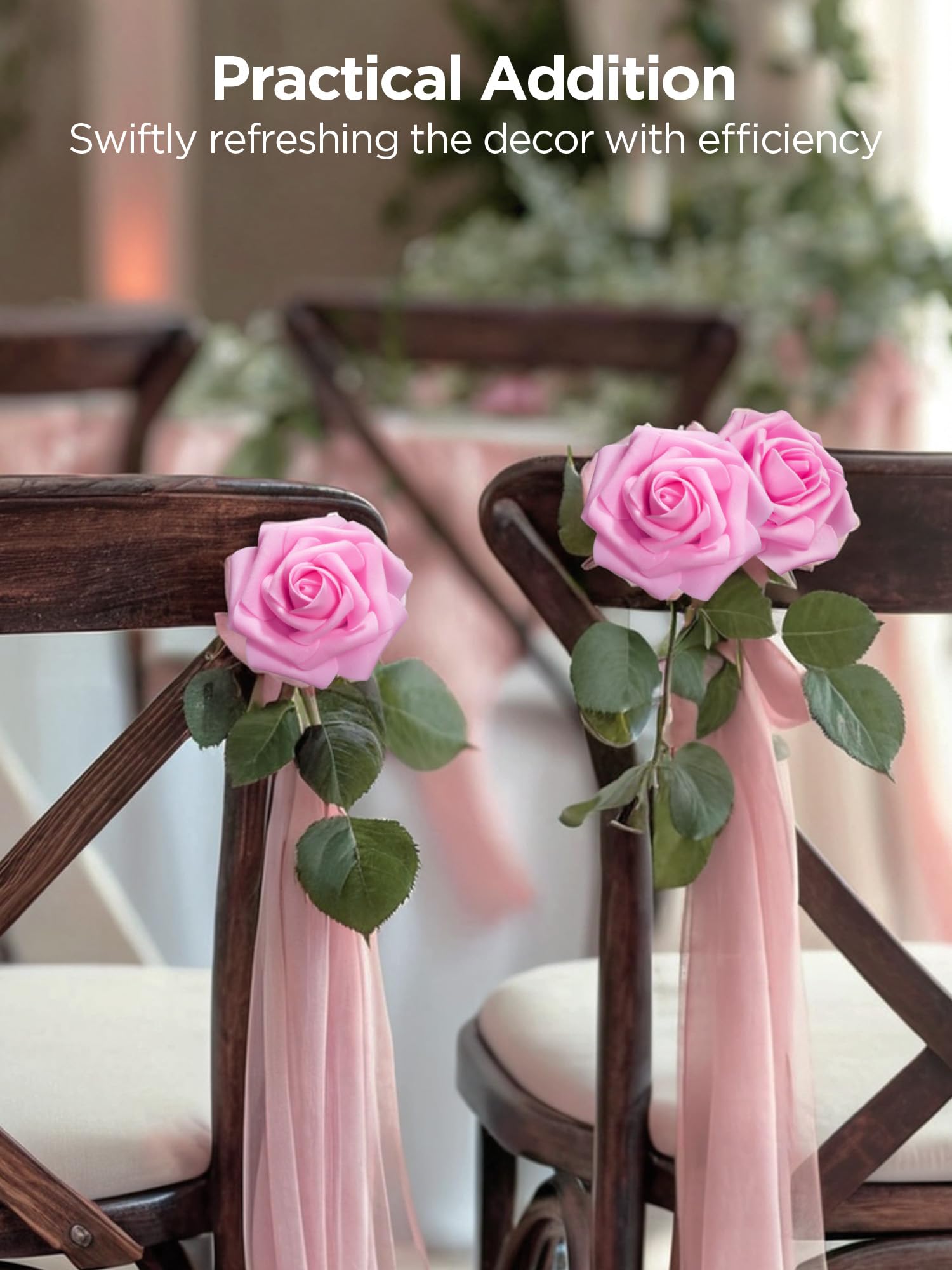 Snapklik.com : InnoGear Artificial Flowers, 50 Pcs Pink Foam Fake Roses ...