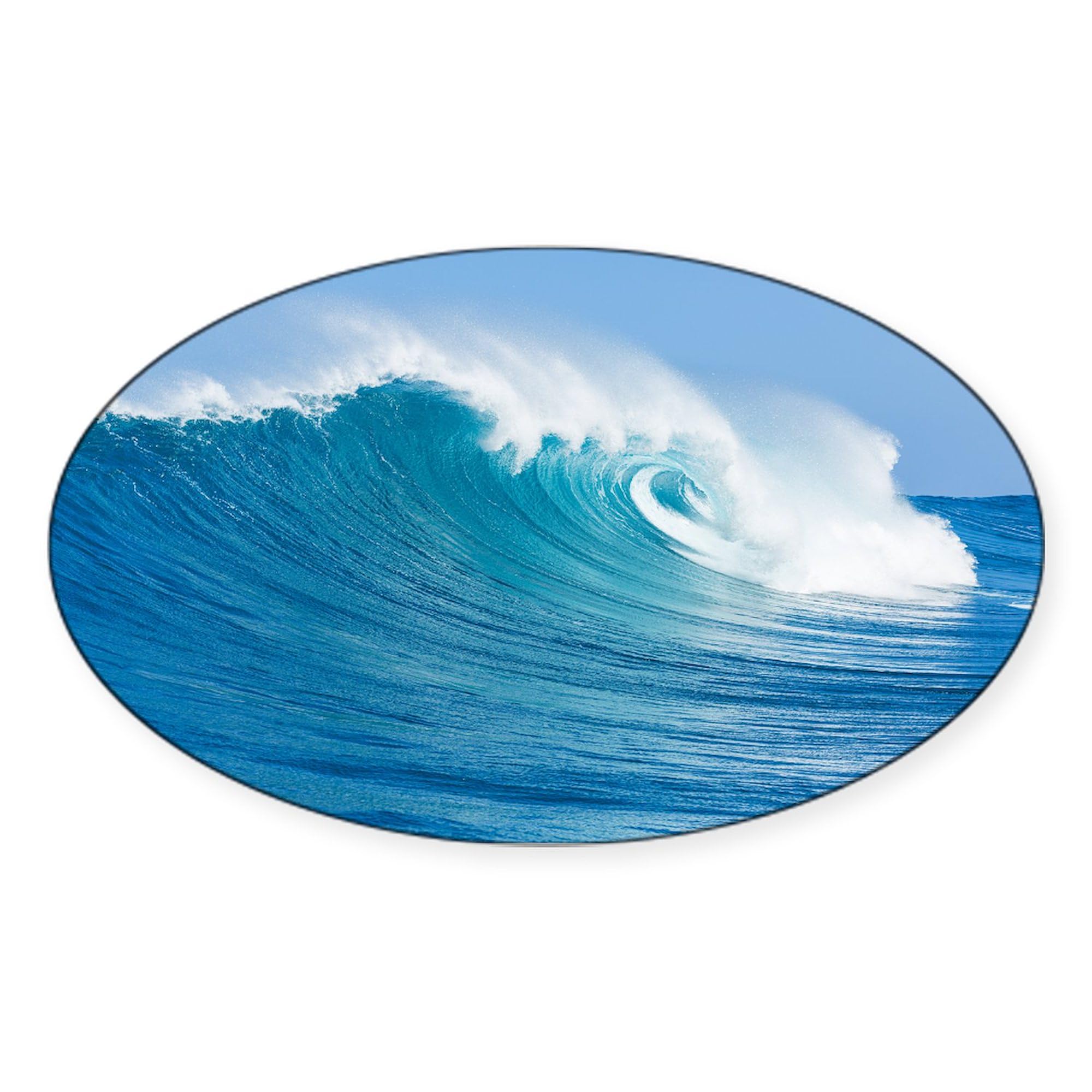 Amazon.com - CafePress Blue Wave Sticker Oval Car Bumper Sticker