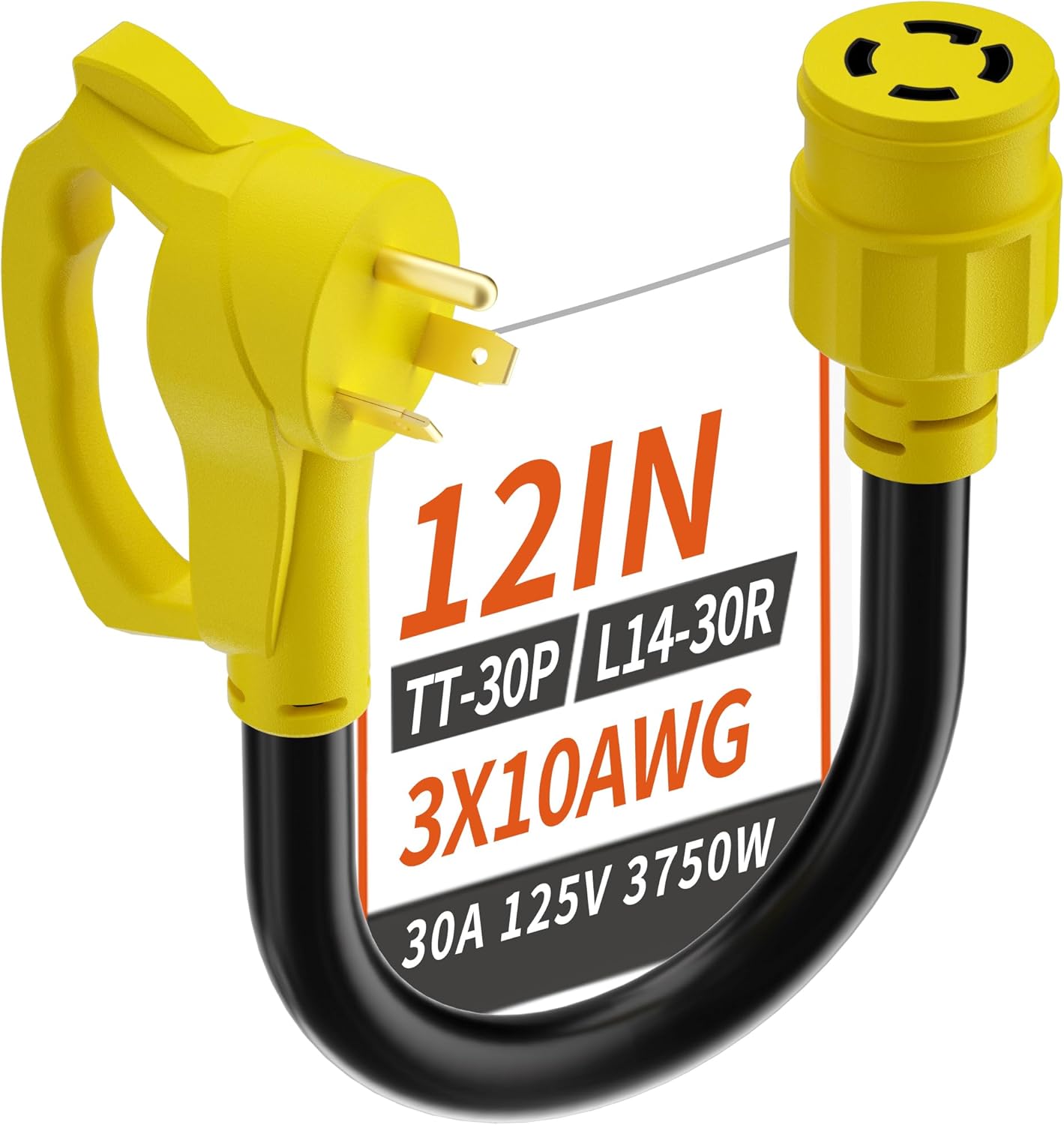 Amazon.com: PlugSaf 3 Prong 30 Amp RV Generator Adapter Cord, NEMA TT ...