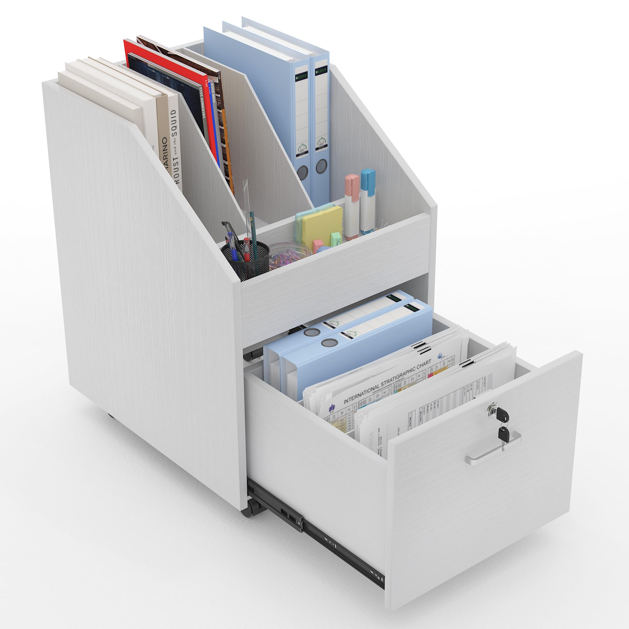 Amazon.com: DEYAOPUPU Mobile File Cabinet with Lock,Under Desk Rolling ...