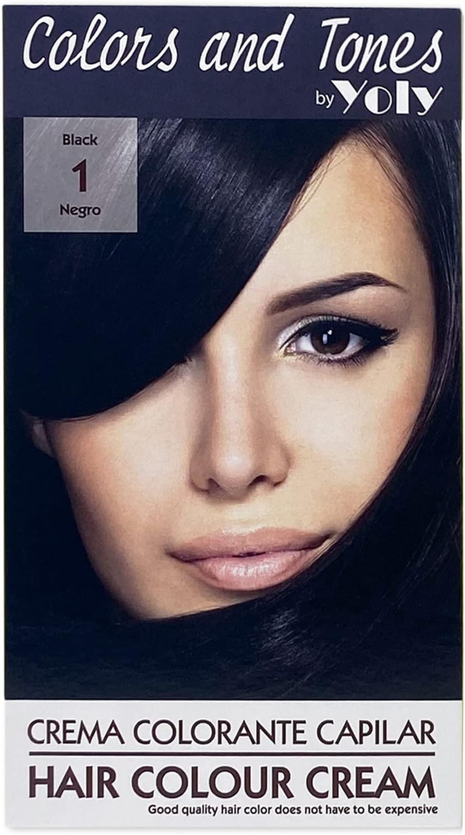 Amazon.com : Yoly Color and Tones Permanent Hair Color Cream - 1 Black ...