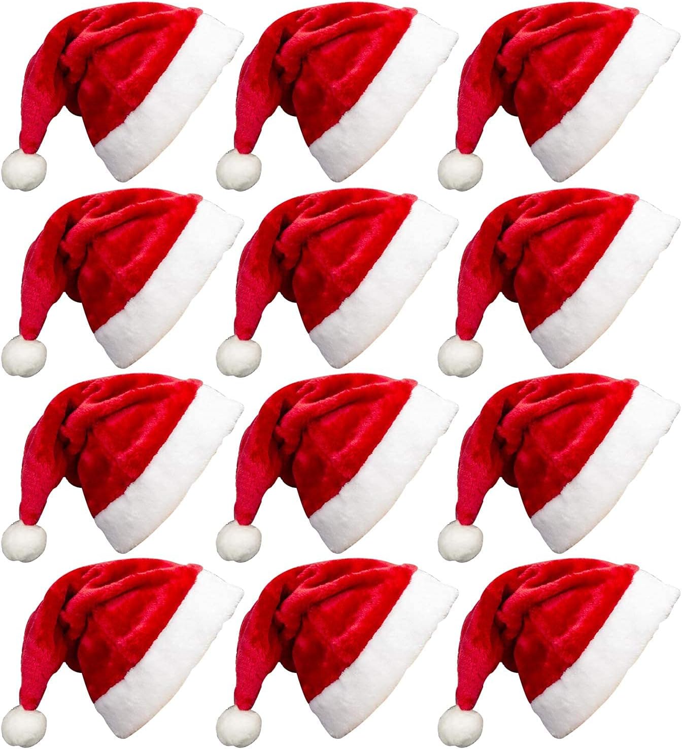 Amazon.com: Geyoga 12 Pcs Santa Hat Adult Bulk All White Gnome Hat ...