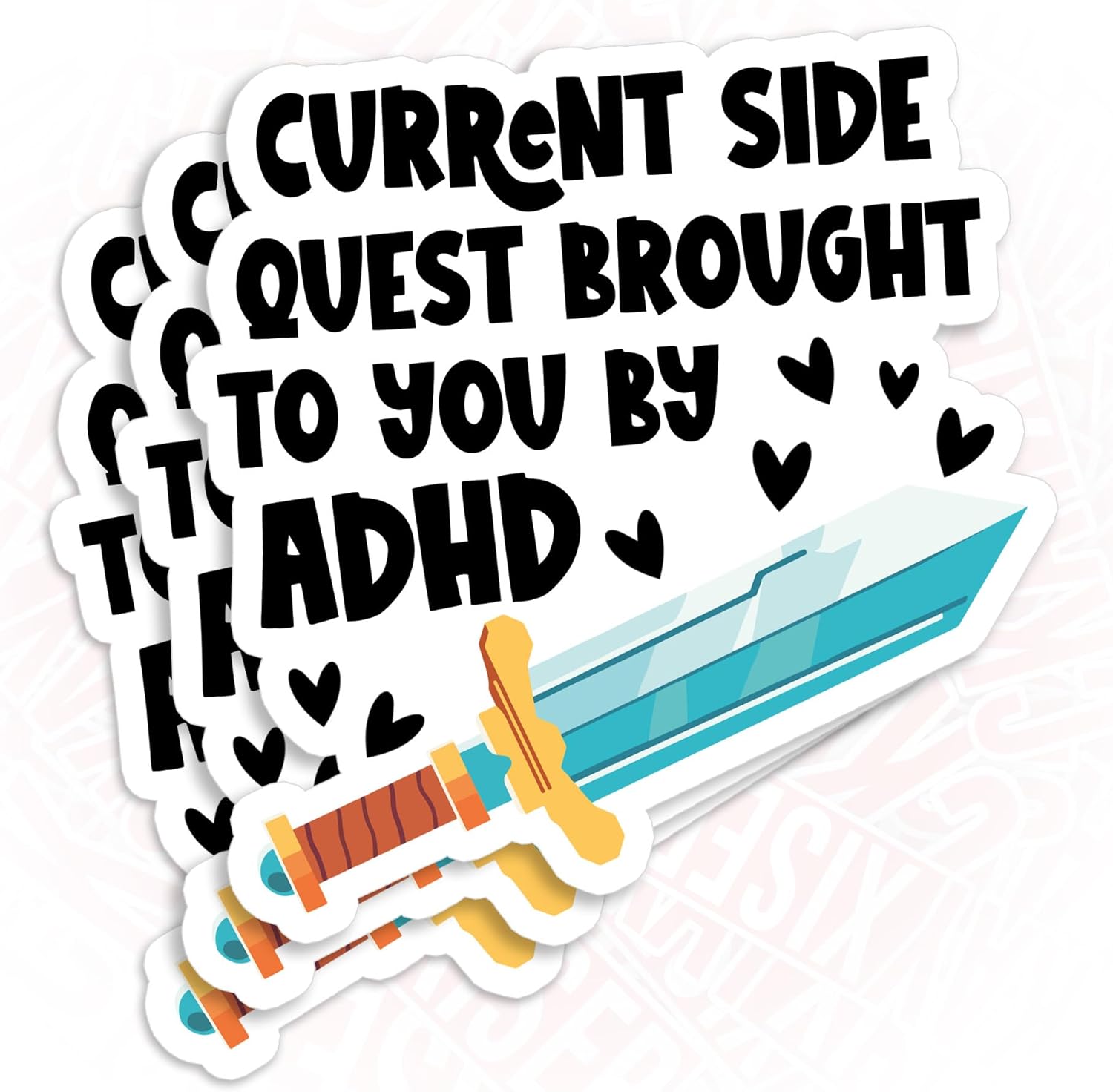 Amazon.com: (3Pcs) Current Side Quest Brought to You by ADHD Sticker ...