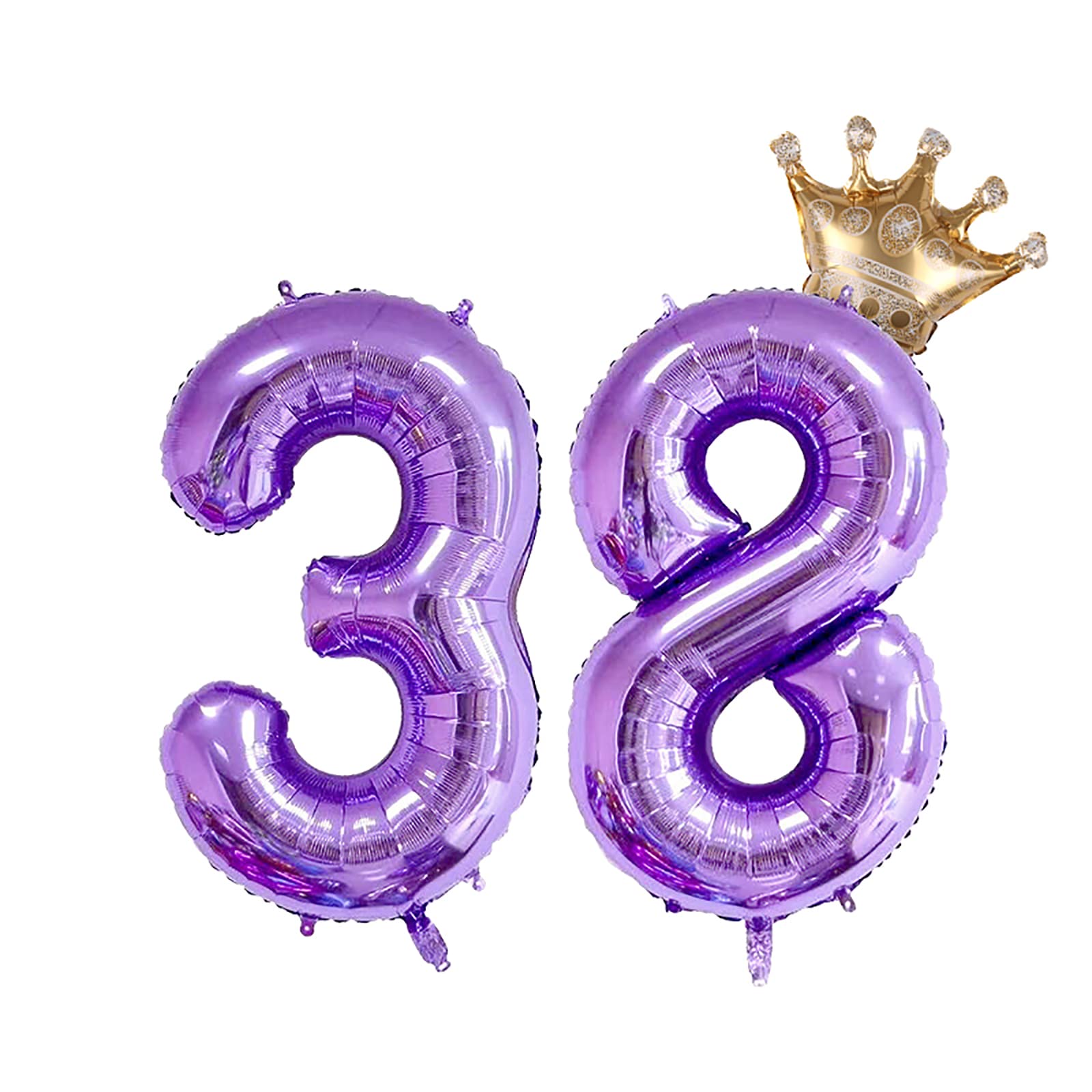 Amazon.com: Purple 38 Number Balloon 32 inch Jumbo Foil Balloons with ...