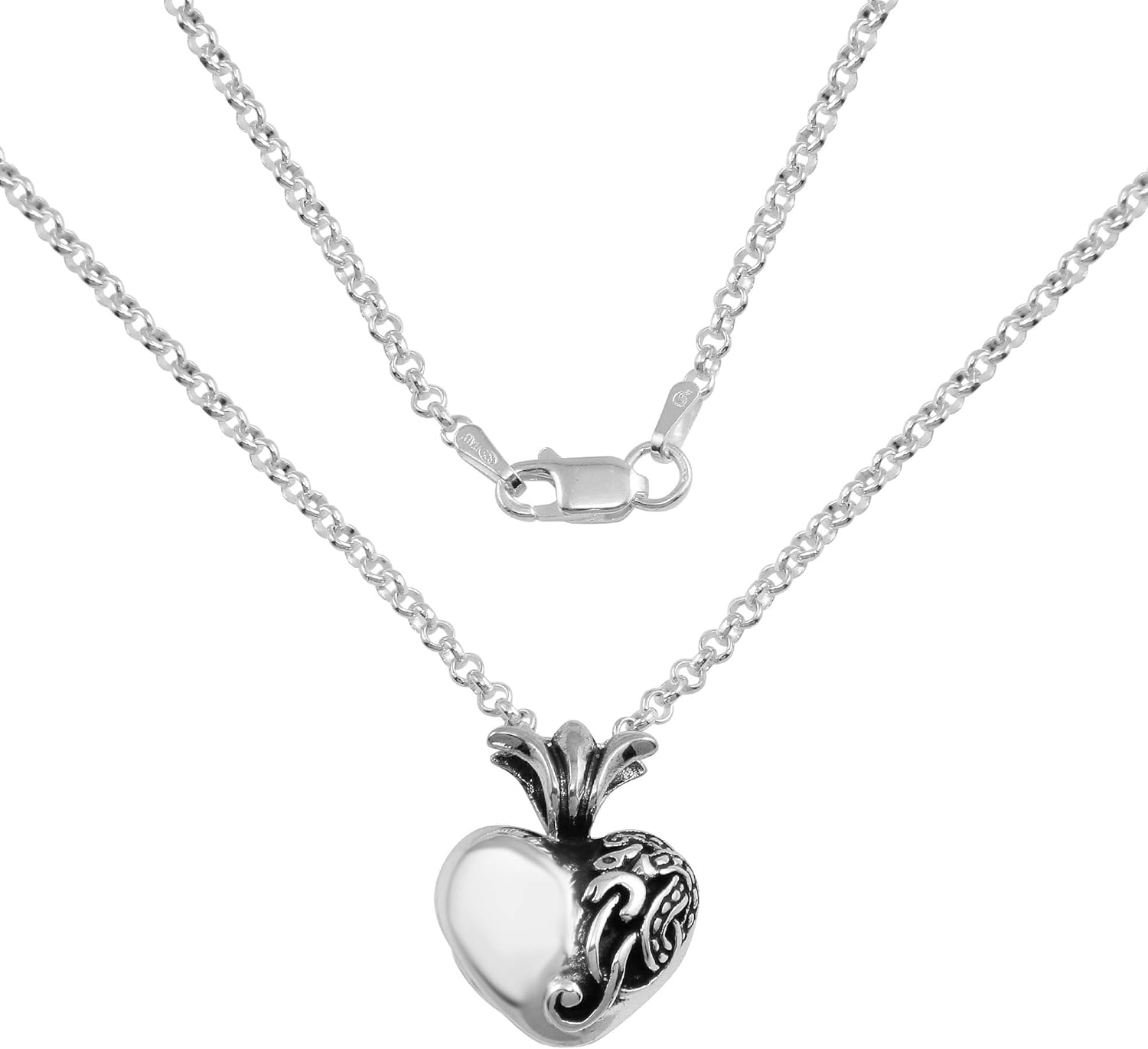 Amazon.com: A&G Rock Celtic Art Medium Heart pendat with Rollo Chain ...