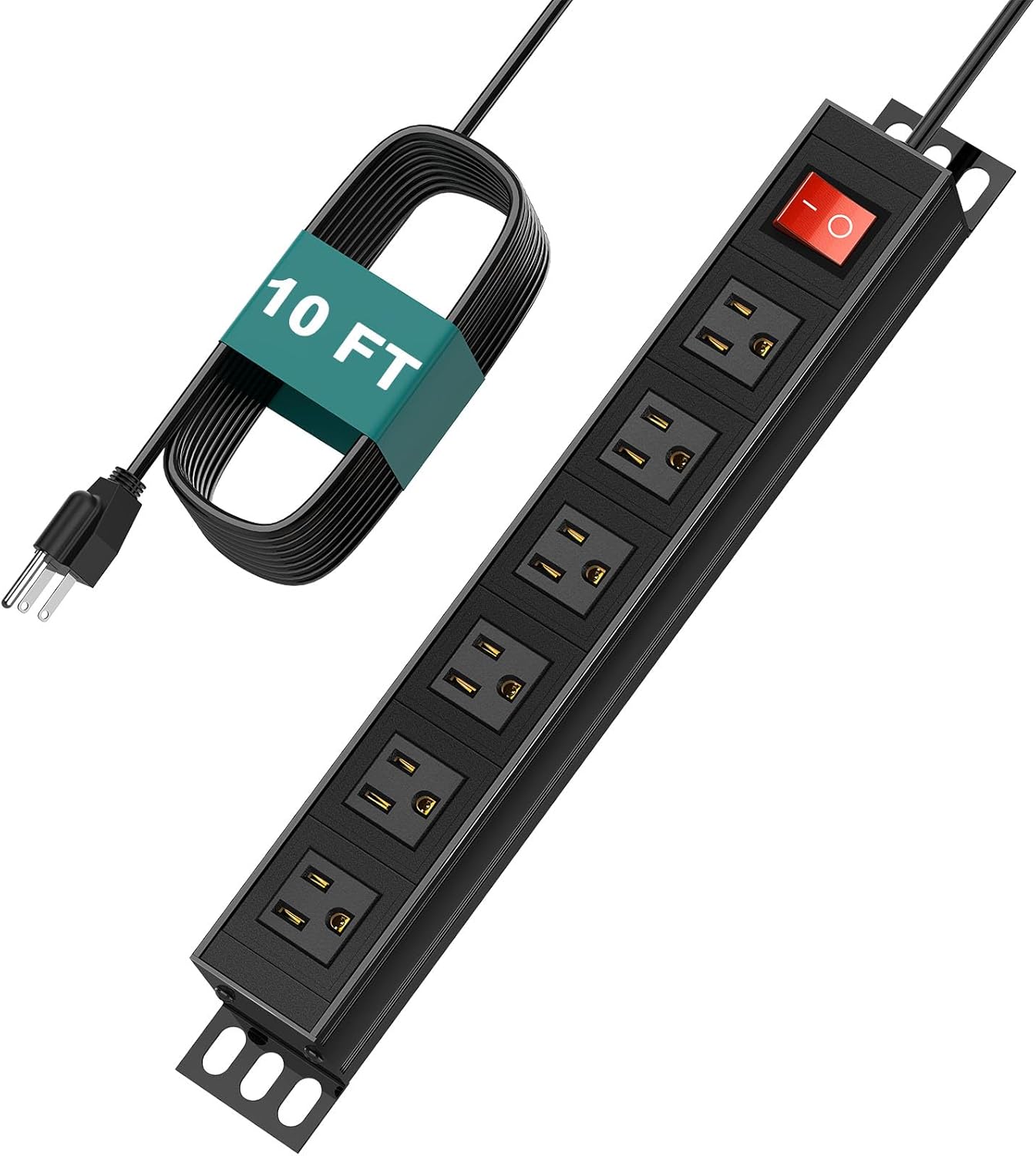 Amazon.com: QBA 6 Outlet Metal Power Strip, Heavy Duty Wall Mount Power ...
