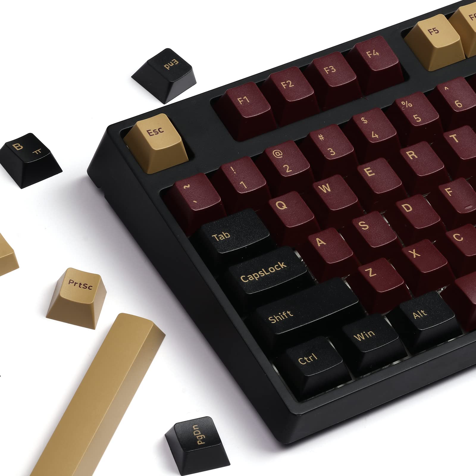 EPOMAKER Red Samurai 160 Keys Cherry Profile PBT Double Shot Keycaps ...