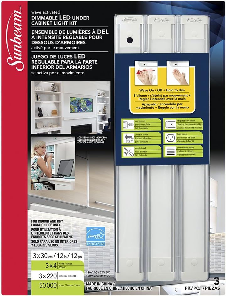 Sunbeam 30810554 12 INCH Wave Activated Easy to Install Plug in Energy ...