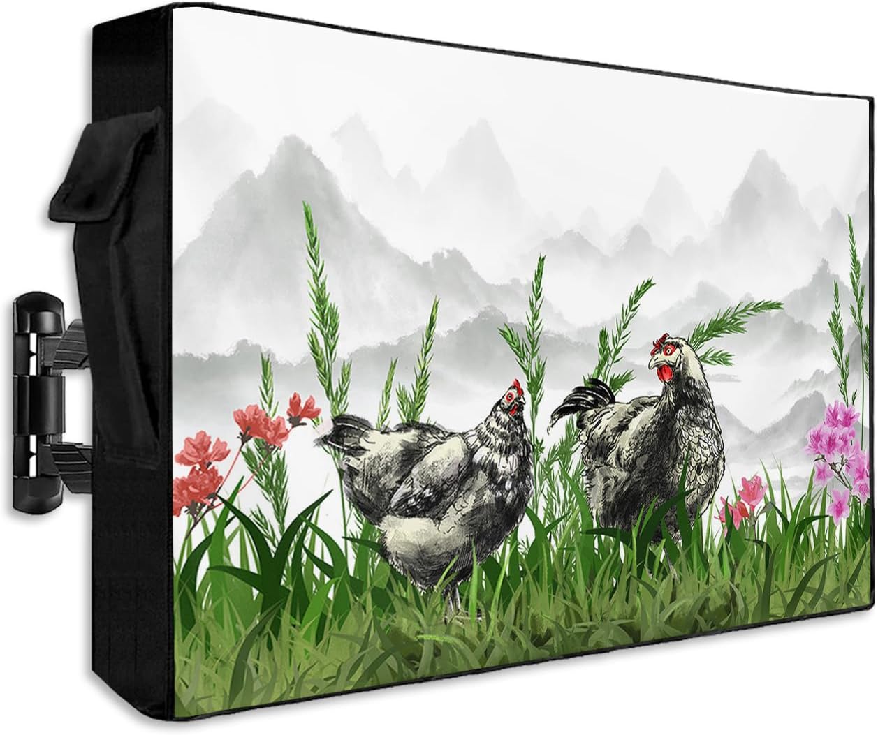 Amazon.com: Outdoor TV Cover 30 to 32 Inch Farmhouse Chicken Flower Ink ...
