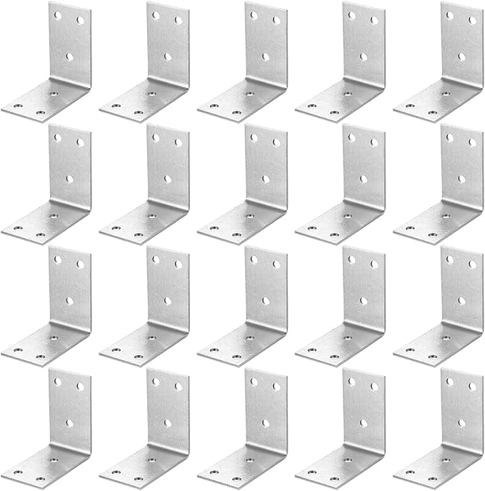 20 Pcs Metal Angle Brackets for Wood, Heavy Duty L Shaped Corner ...