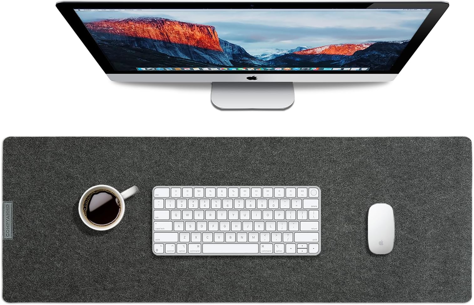 Amazon.com : Felt Desk Pad, 35.5'' x 12'' Desk Mouse Pad, Non Slip Desk ...