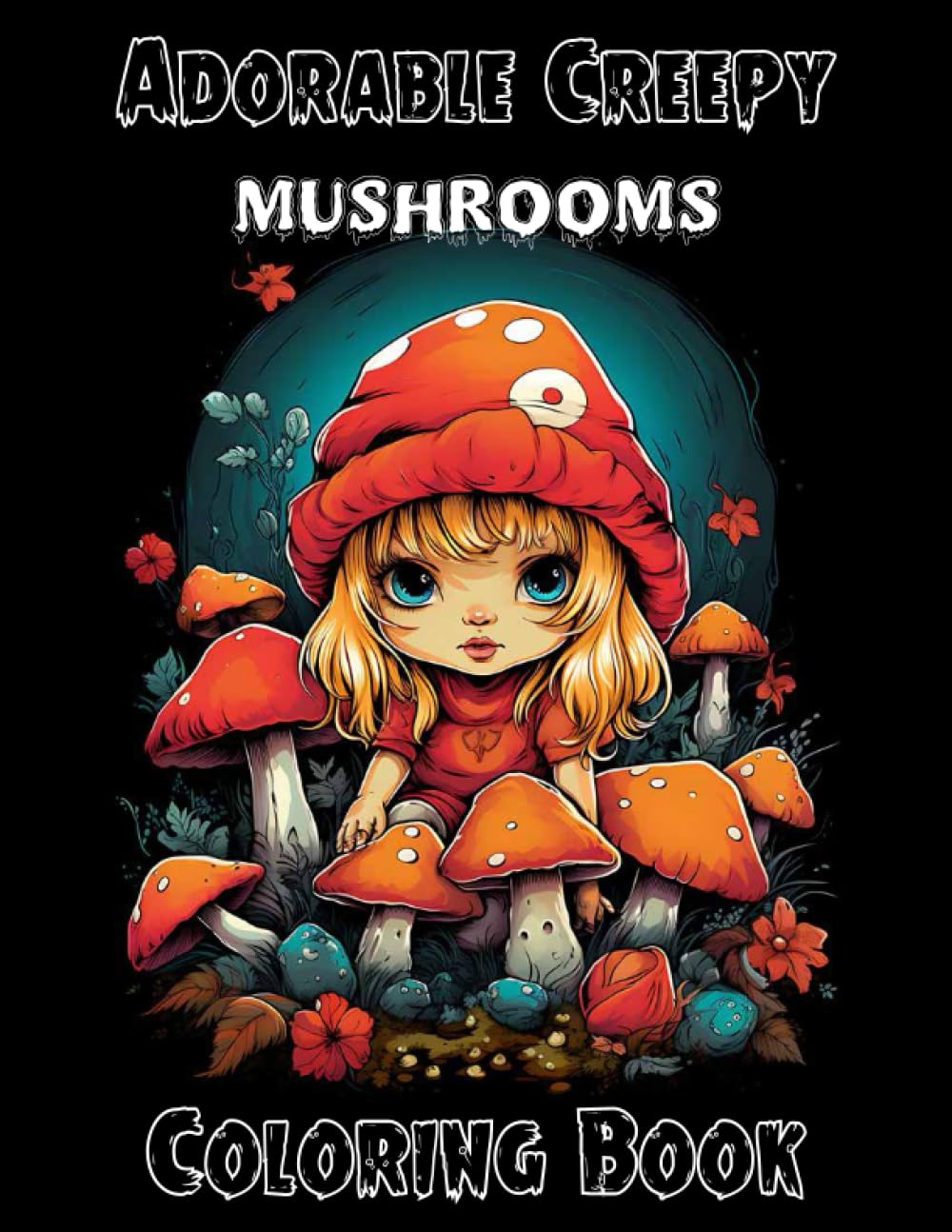 Adorable Creepy Mushrooms Coloring Book: A cute coloring book with ...