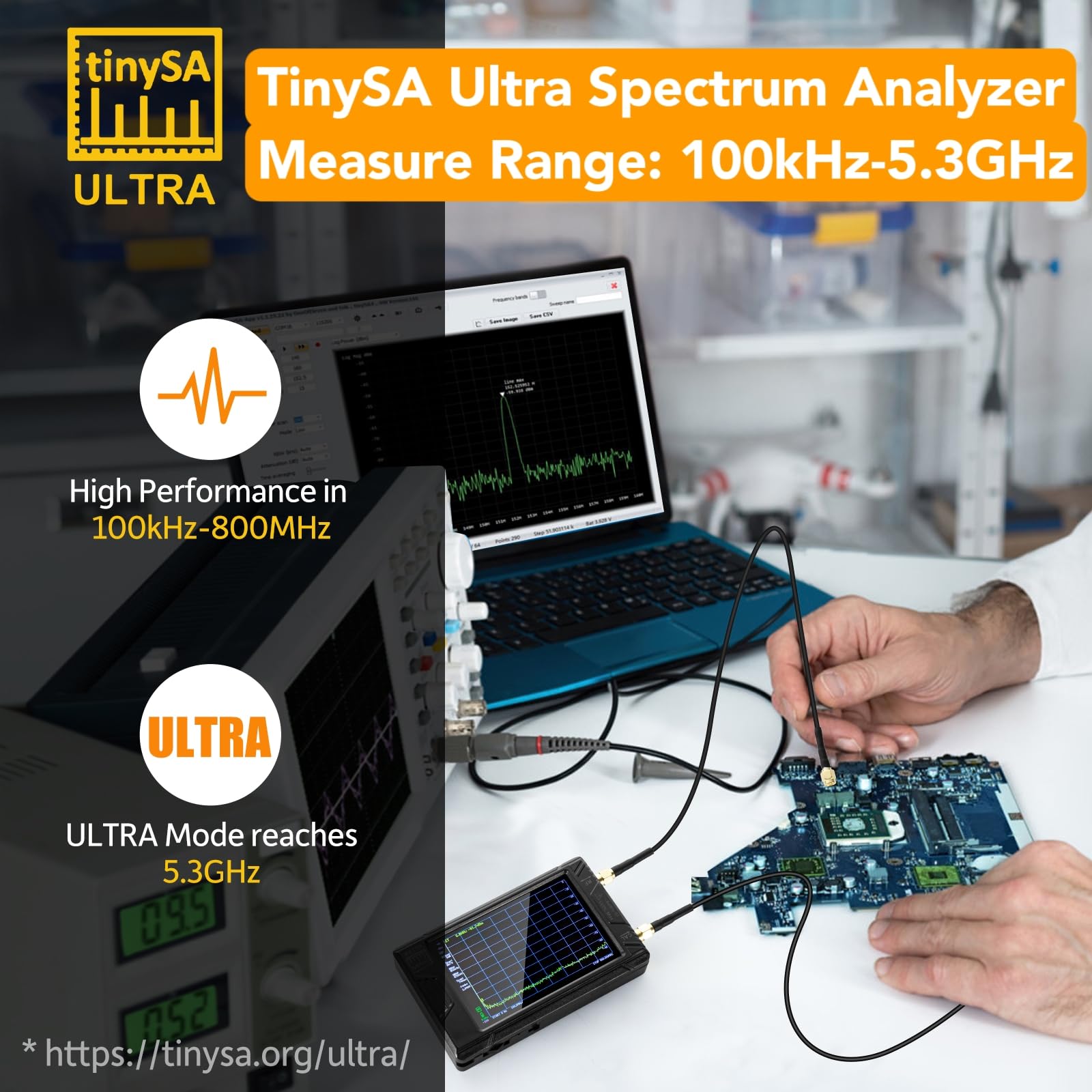 Snapklik.com : 2023 AURSINC TinySA Ultra Spectrum Analyzer 4inch ...