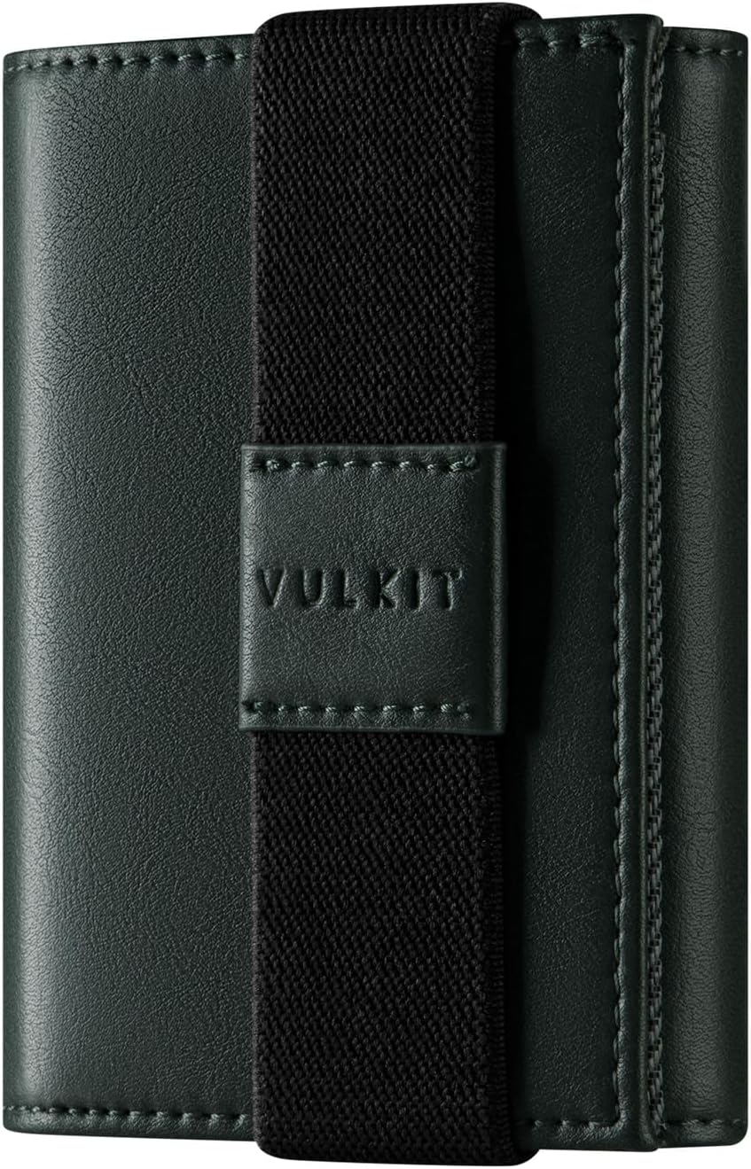 Amazon.com: VULKIT Minimalist Leather Rfid Blocking Trifold Wallet with ...