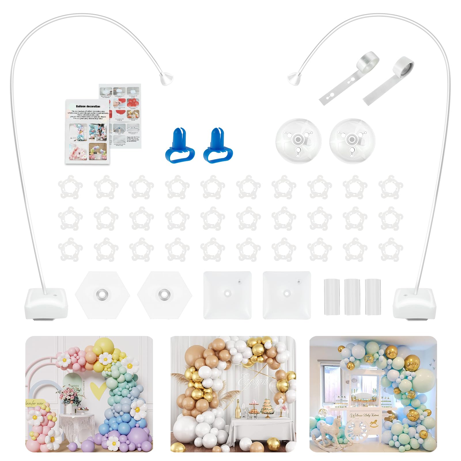 Buy Balloon Arch Stand Free Bending Shape 8.2ft-5ft Adjustable Balloon ...