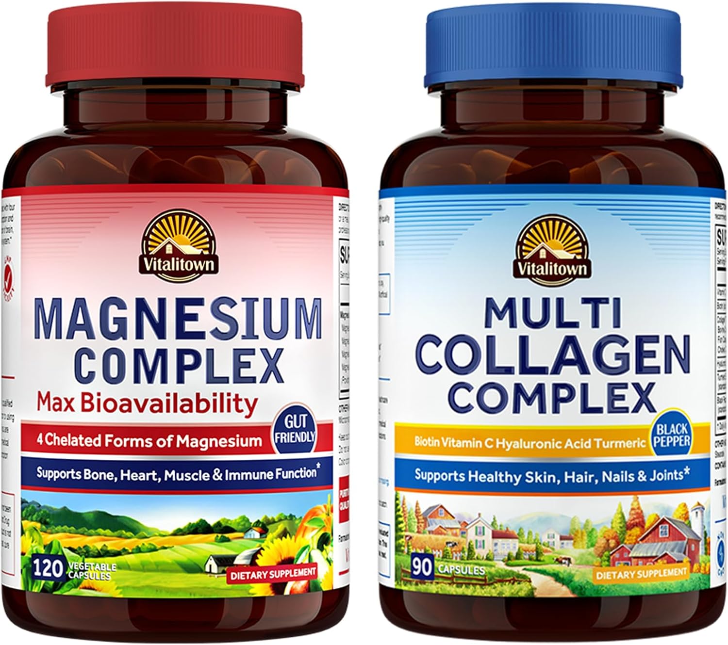 Amazon.com: Vitalitown Magnesium + Collagen Bundle (Pack of 2 ...