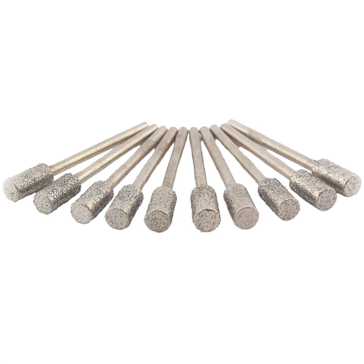 Dtacke 10PC 6mm/0.25" Cylinder Head Diamond Coated Grinding Bits ...