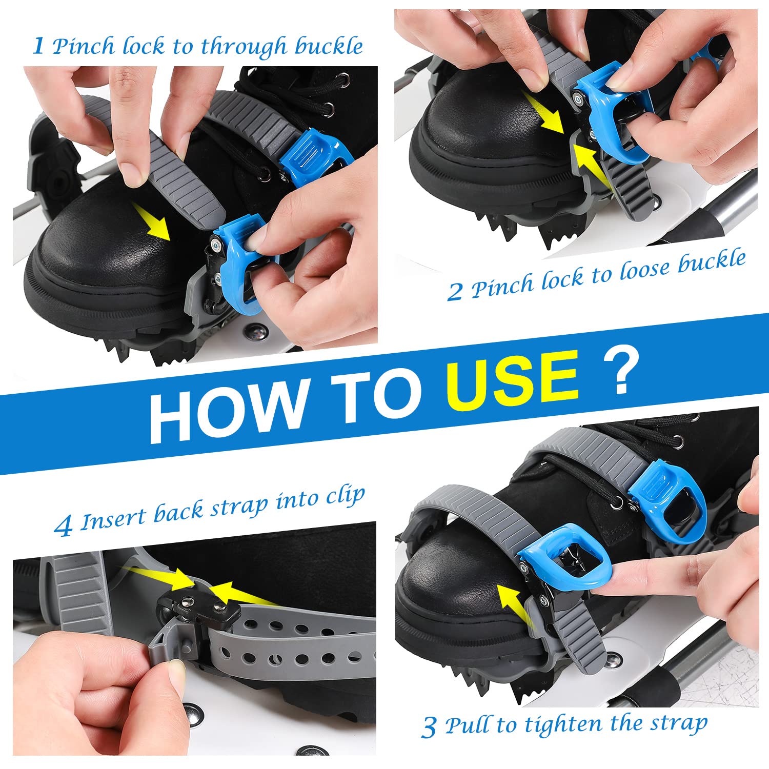 Goutone 21/27 Inches Light Weight Snowshoes for Men and Women. Fully ...