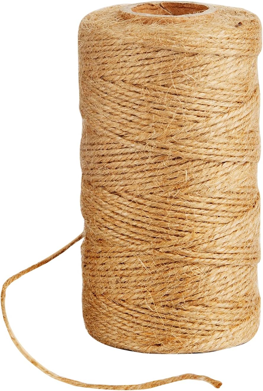 AUERVO 100M Natural Jute Twine, 3 Ply Garden String Brown Twine For DIY ...