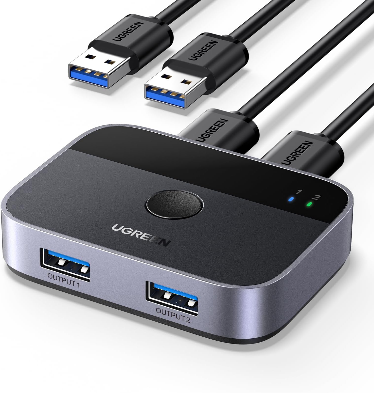 UGREEN USB Switch, USB 3.0 Switcher 2 in 2 out 2 Computers share 2 USB ...