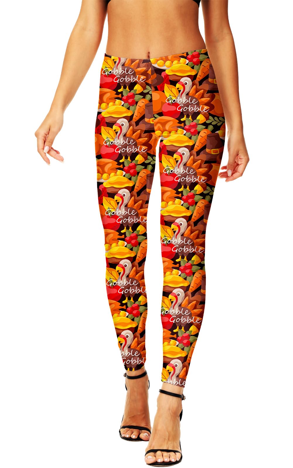 Snapklik.com : Women Thanksgiving Printed Leggings High Waist Turkey ...