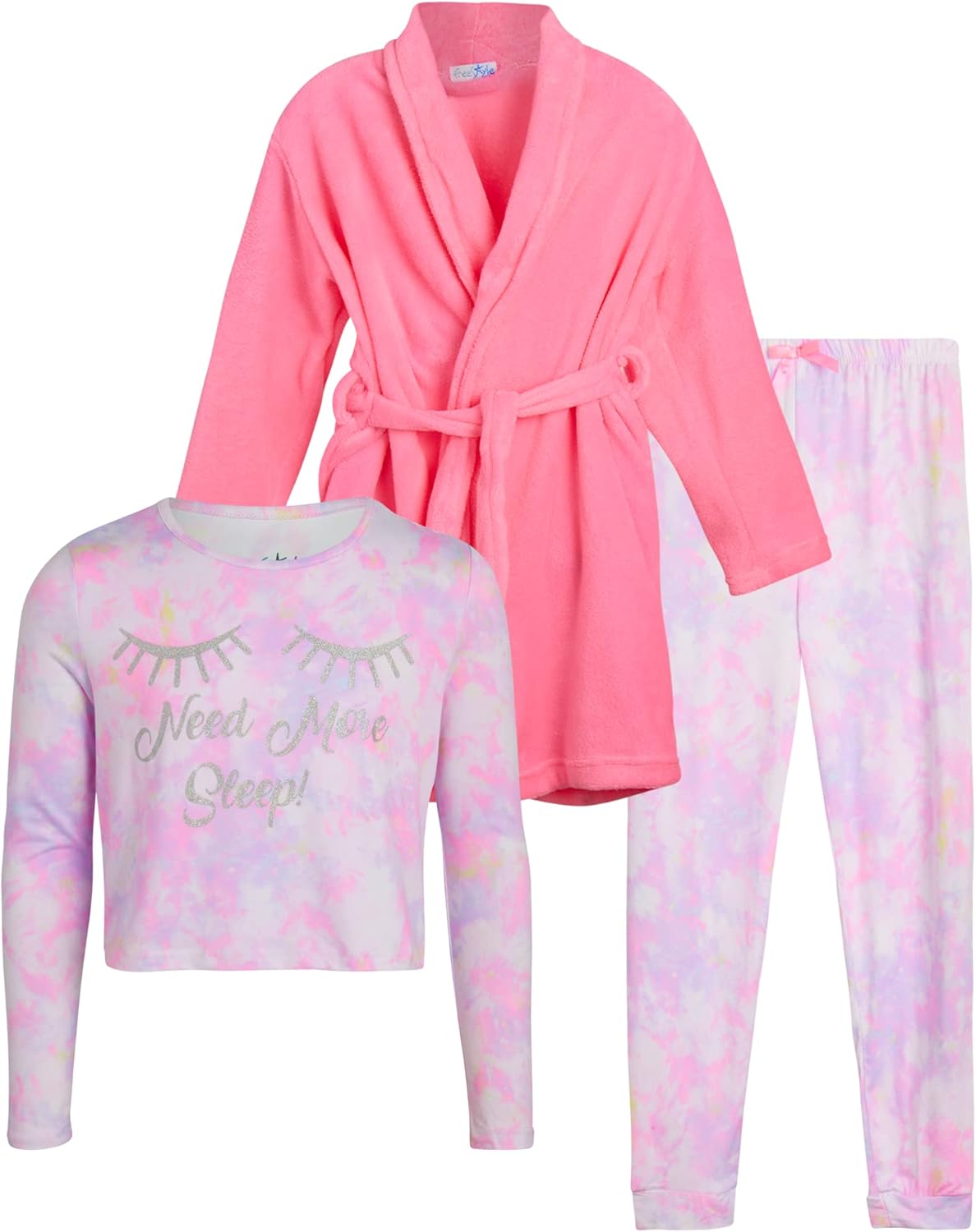 Amazon.com: Freestyle Revolution Girls' Pajama Set - 3-Piece Long ...