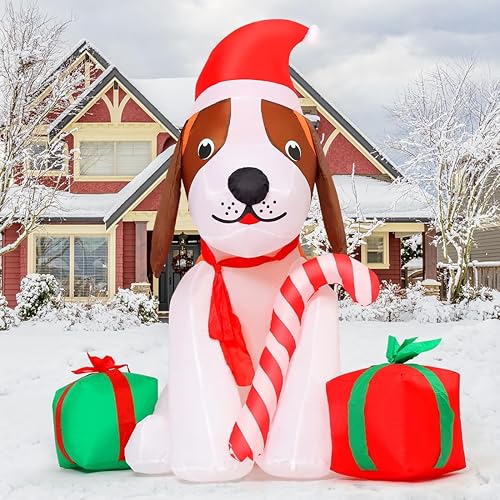 Snapklik.com : GOOSH 5 FT Christmas Inflatables Dog Outdoor Decorations ...