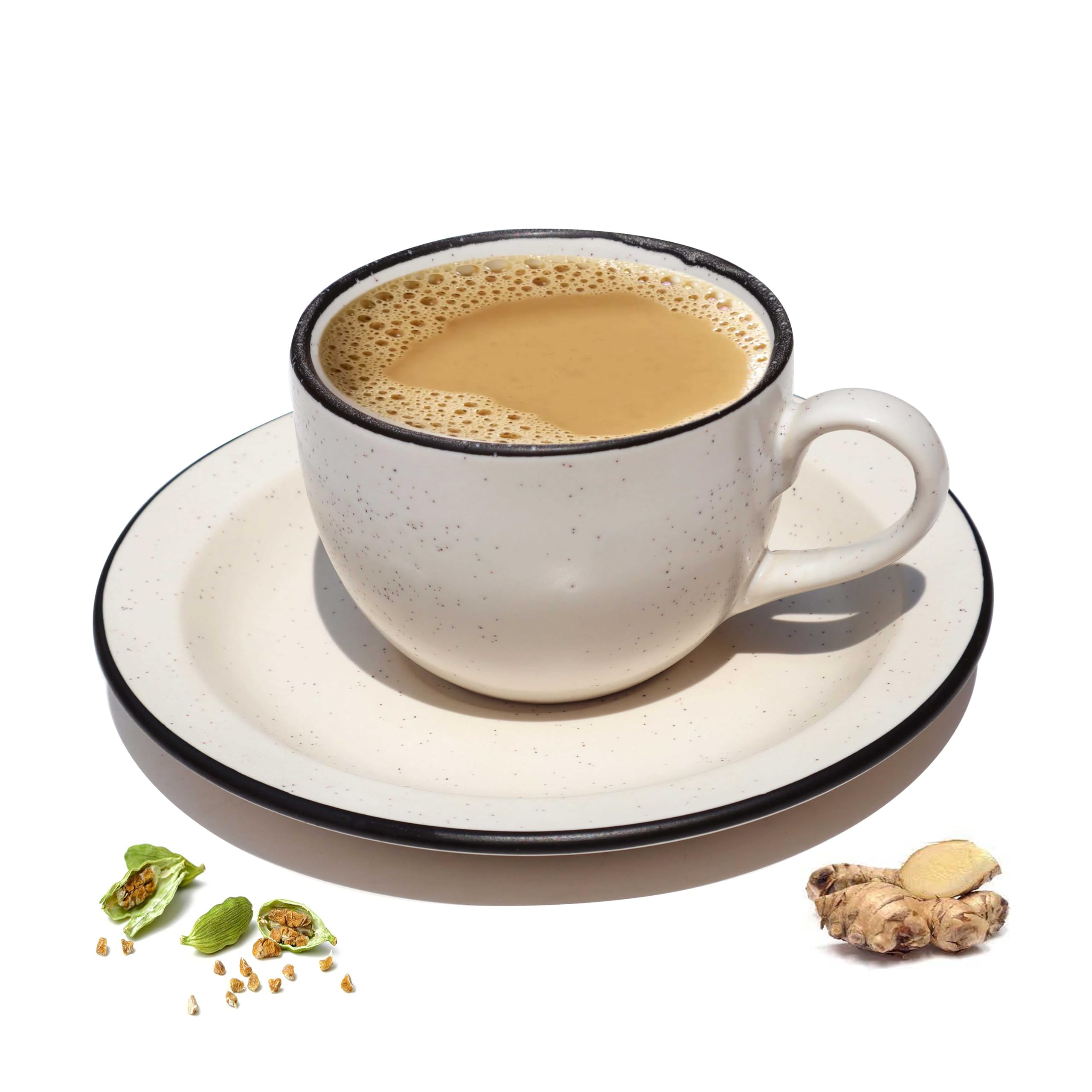 Buy Pure Source India Ceramic Natural Dotted Tea Cup and Saucer (Brown ...