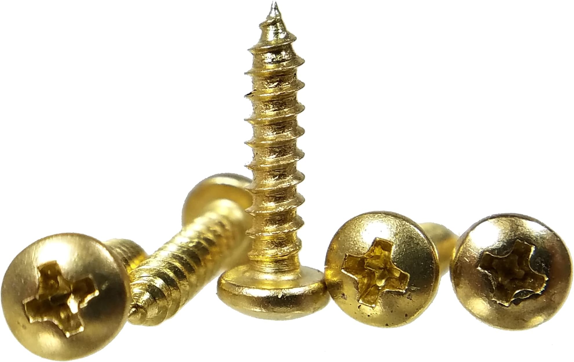 Amazon.com: 100pc. #4 x 1/2" Brass-Plated Phillips Round-Head Wood ...