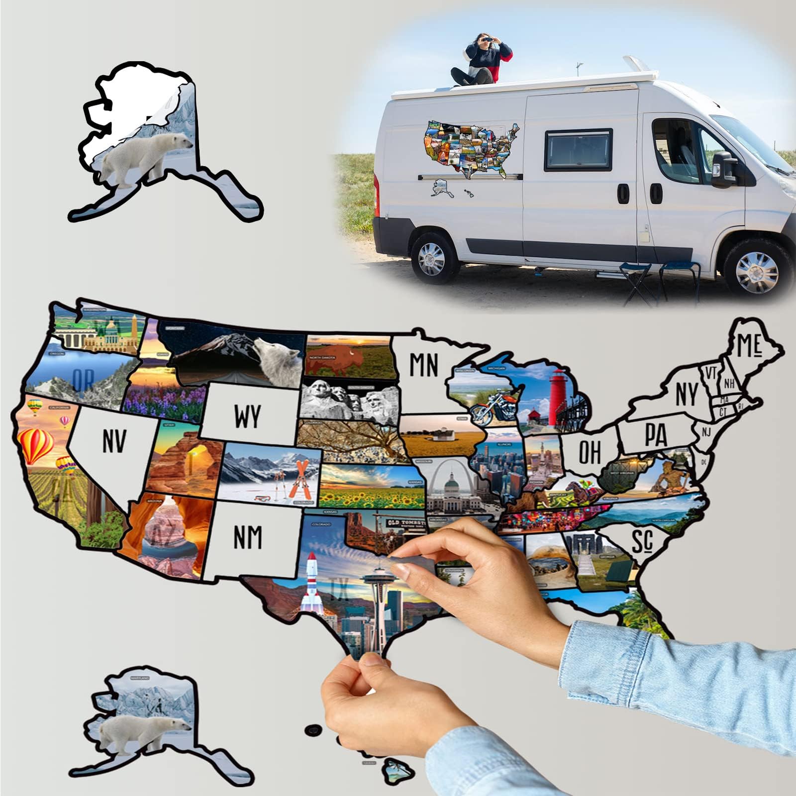 Amazon.com - RV State Sticker Travel Map - New NO Fade Ink! - RV ...