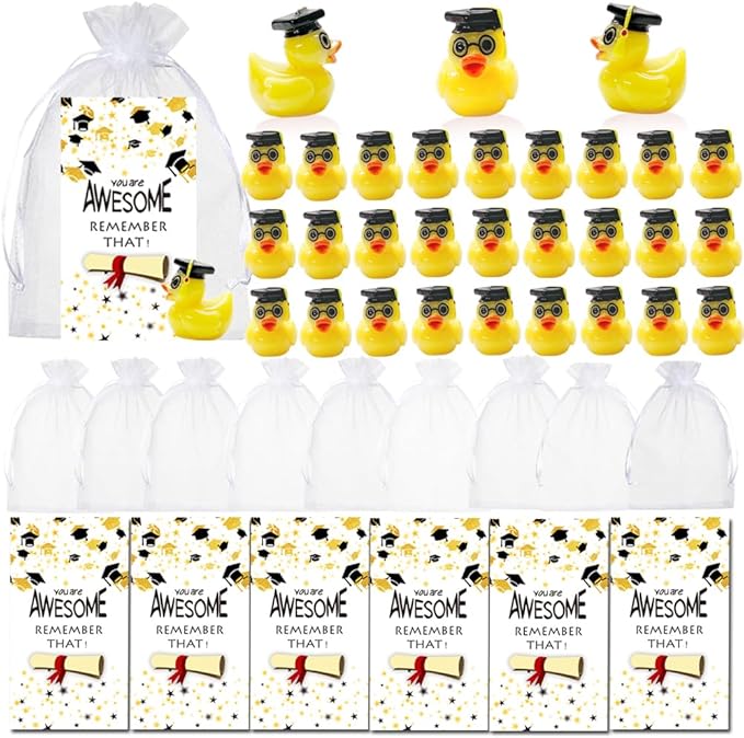 Amazon.com: AWEELON 2024 Graduation Gifts Resin Graduation Duck Grad ...